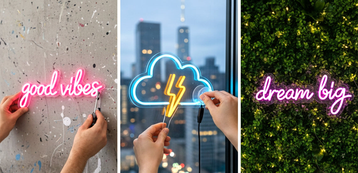 How to Hang Neon Signs on Walls, Windows & Backdrops | Complete Guide ...